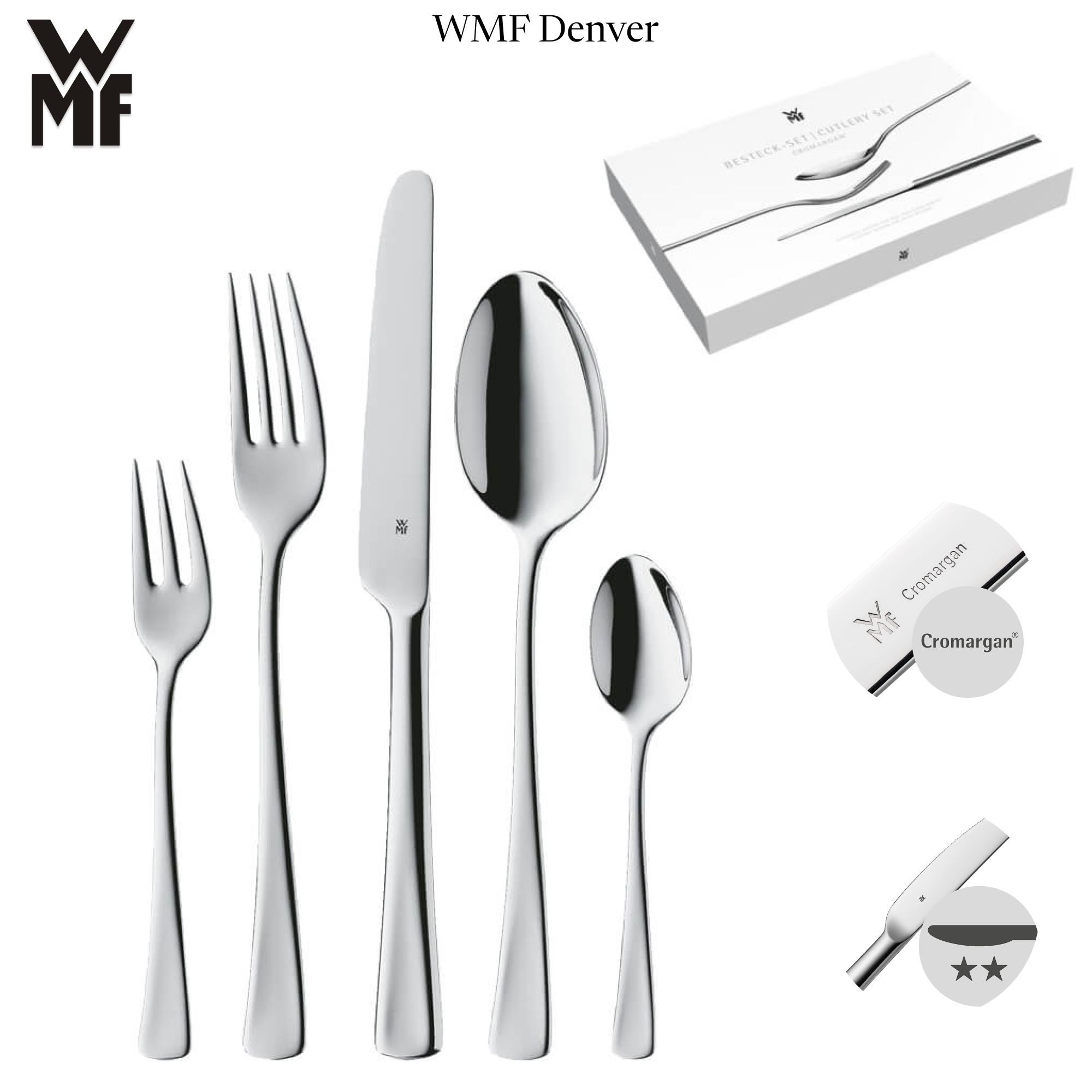 Набор столовых приборов WMF Denver 30 предметов из нержавеющей стали ...