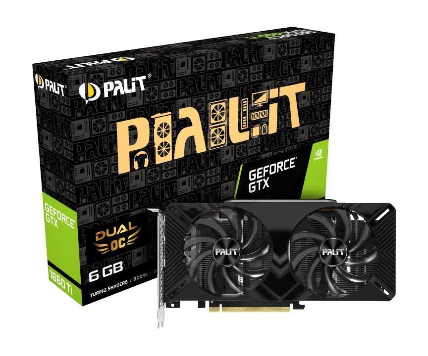 Видеокарта Palit GeForce GTX 1660 Ti, 6 ГБ PCI 3.0 DisplayPort, HDMI ...