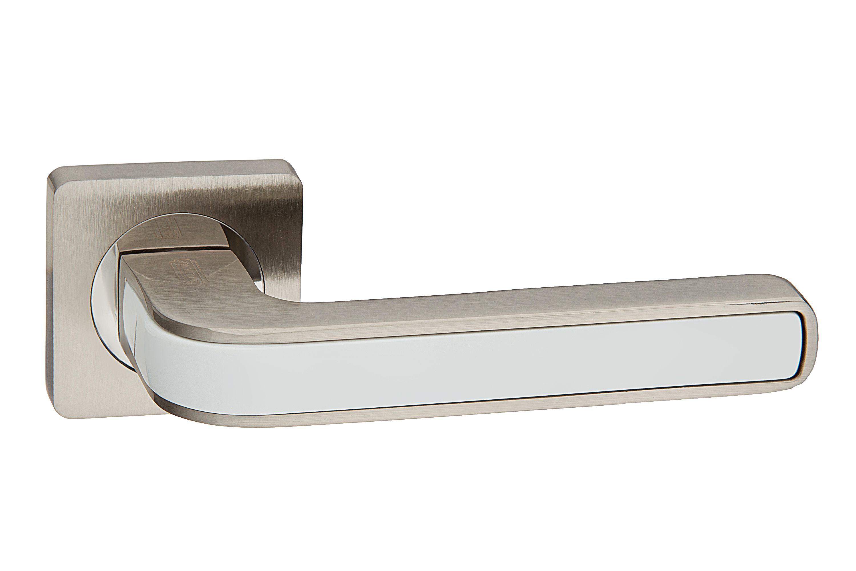 Ручка на квадратной накладке Palidore A-316 HH/WHITE (белый ник / белый ...