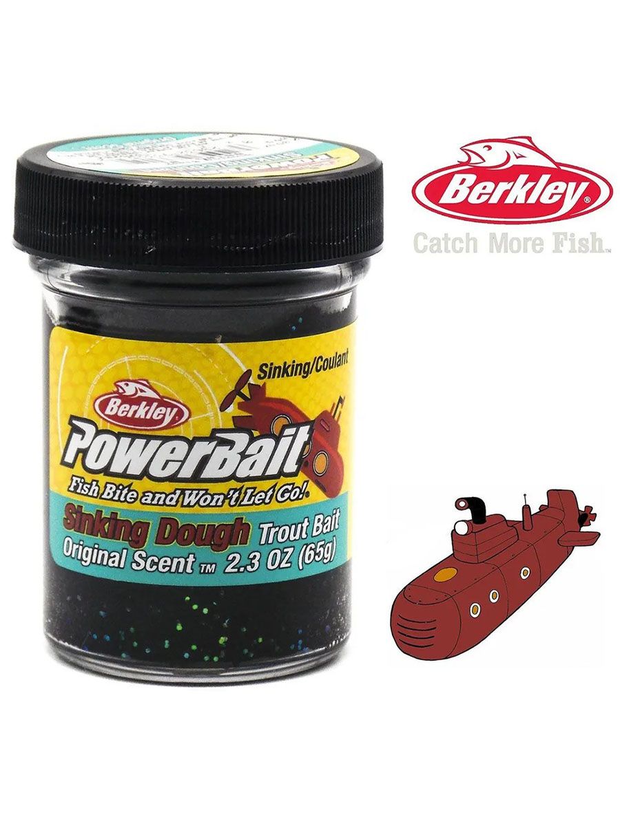 Паста Berkley PowerBait Sinking Dough Trout Bait Sinking Black 65g ...