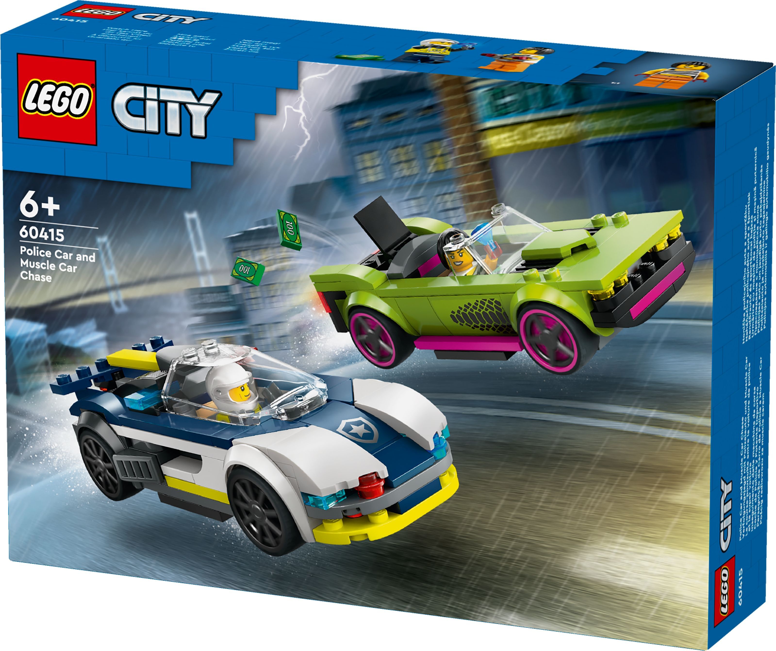 Конструктор LEGO City Погоня на полицейской машине и маслкаре, 213 ...
