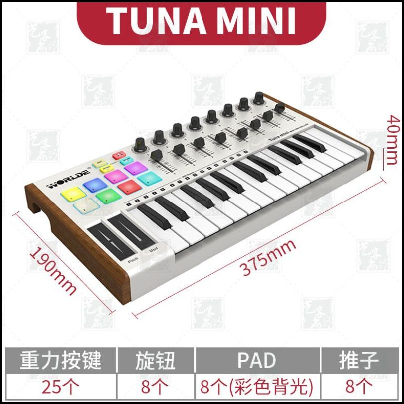 WORLDE Panda MINI 25-клавишный ультрапортативный USB MIDI контроллер ...
