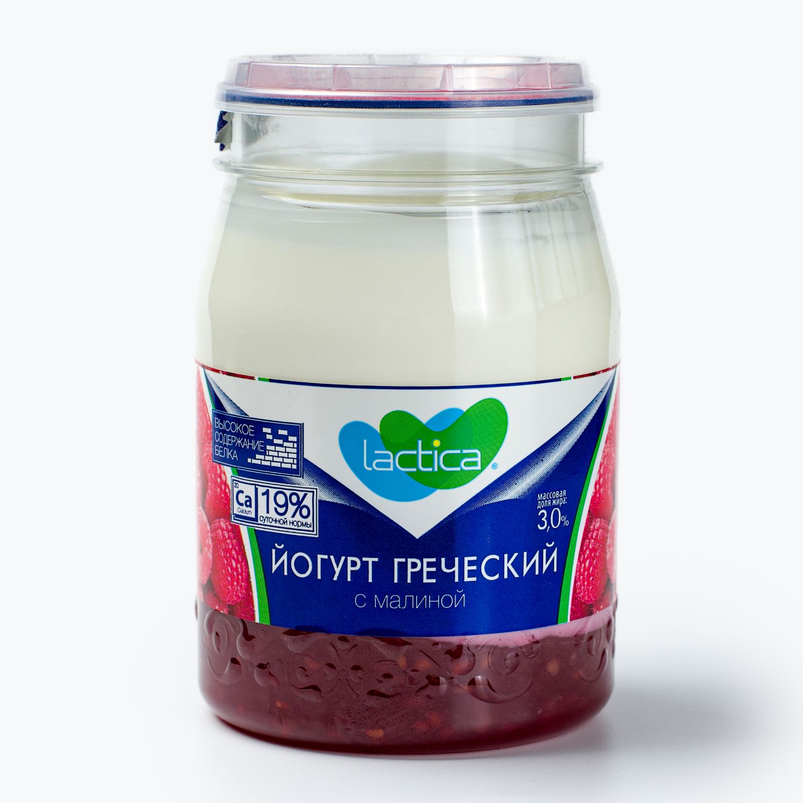 Йогурт Lactica Греческий, двухслойный, с малиной, 3,0%, 190 г купить на ...