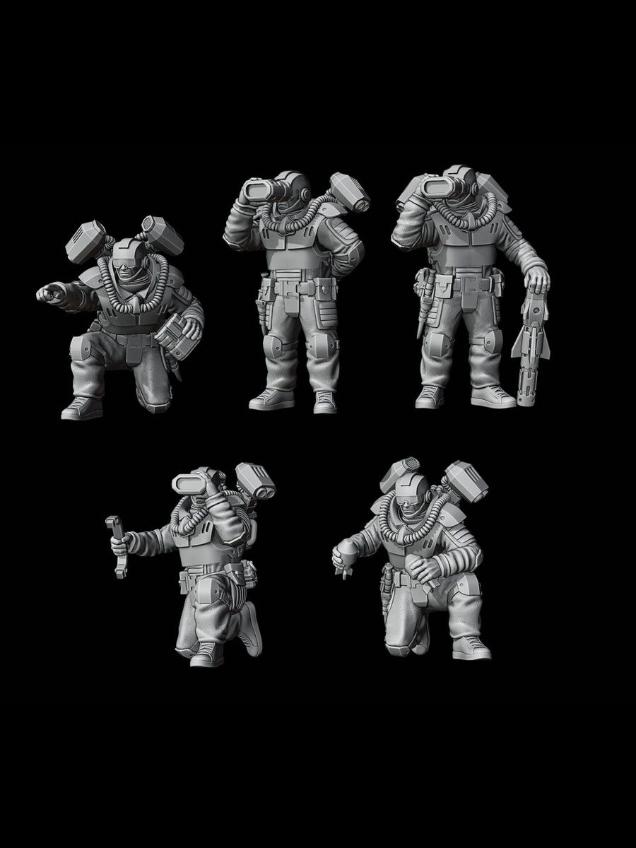 Набор миниатюр Airborne Division - Heavy Support Squad, Warhammer 40k ...