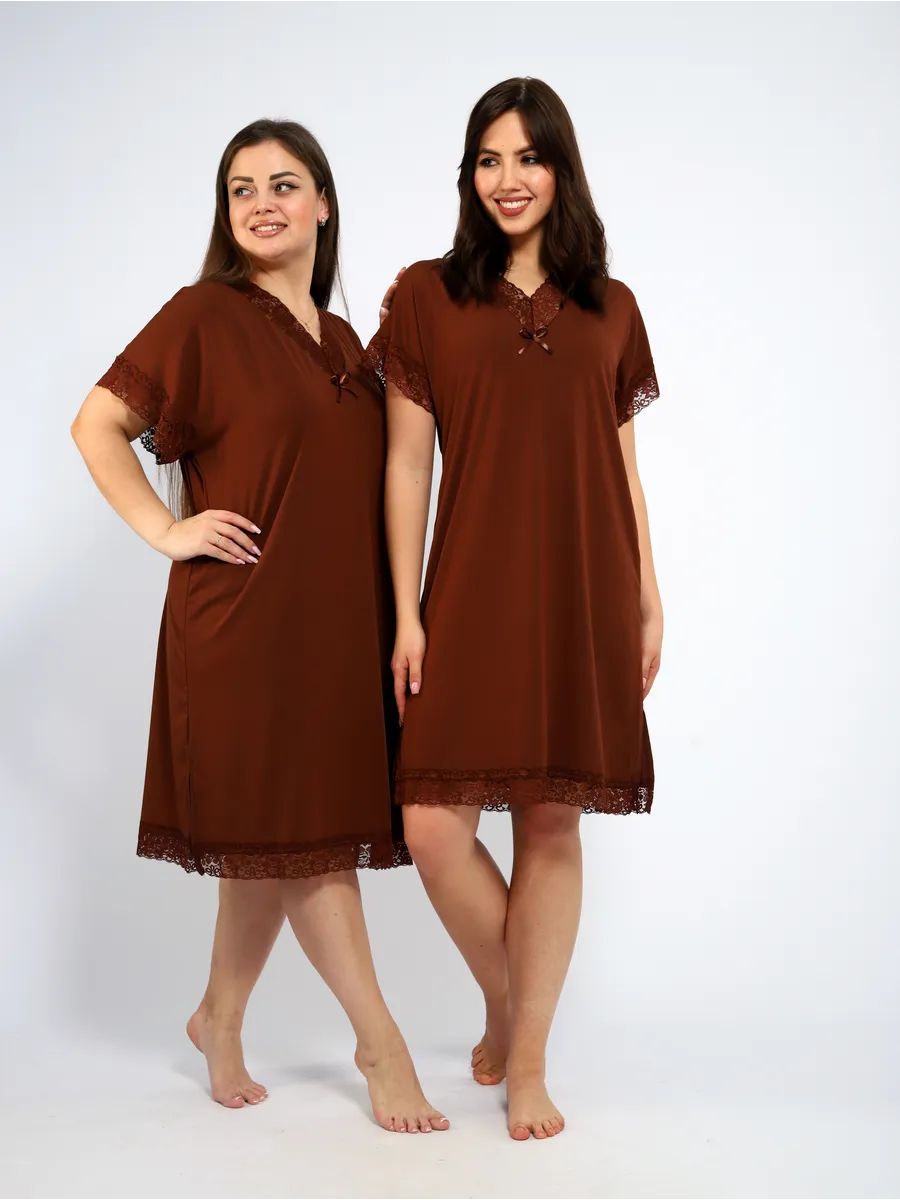 Ночная сорочка Женский AMIRAM MODA Вискоза, размер 50 Однотонный ...
