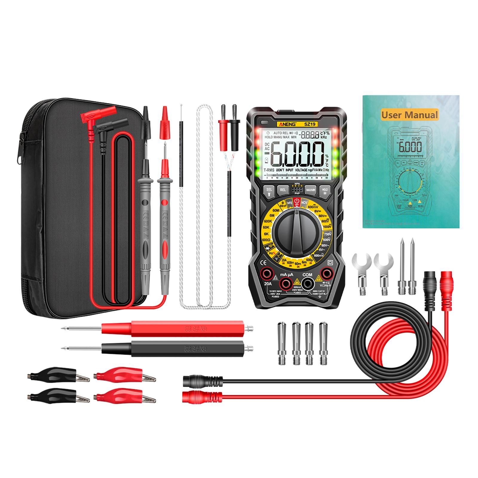 Цифровой мультиметр 6000 Counts Volt-метр Ammeter OhMmeter Auto-Ranging ...