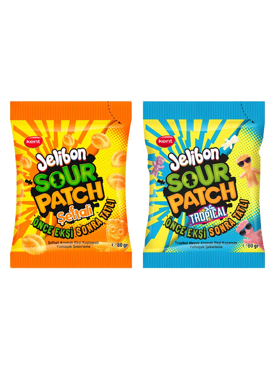 Жевательные конфеты Sour Patch Kids Peach, Tropical 2 шт. по 80 г ...