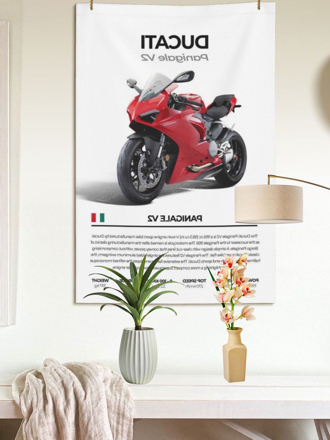 Флаг плакат баннер Ducati Panigale V2 Pattern 60cm X 90cm Двусторонняя ...