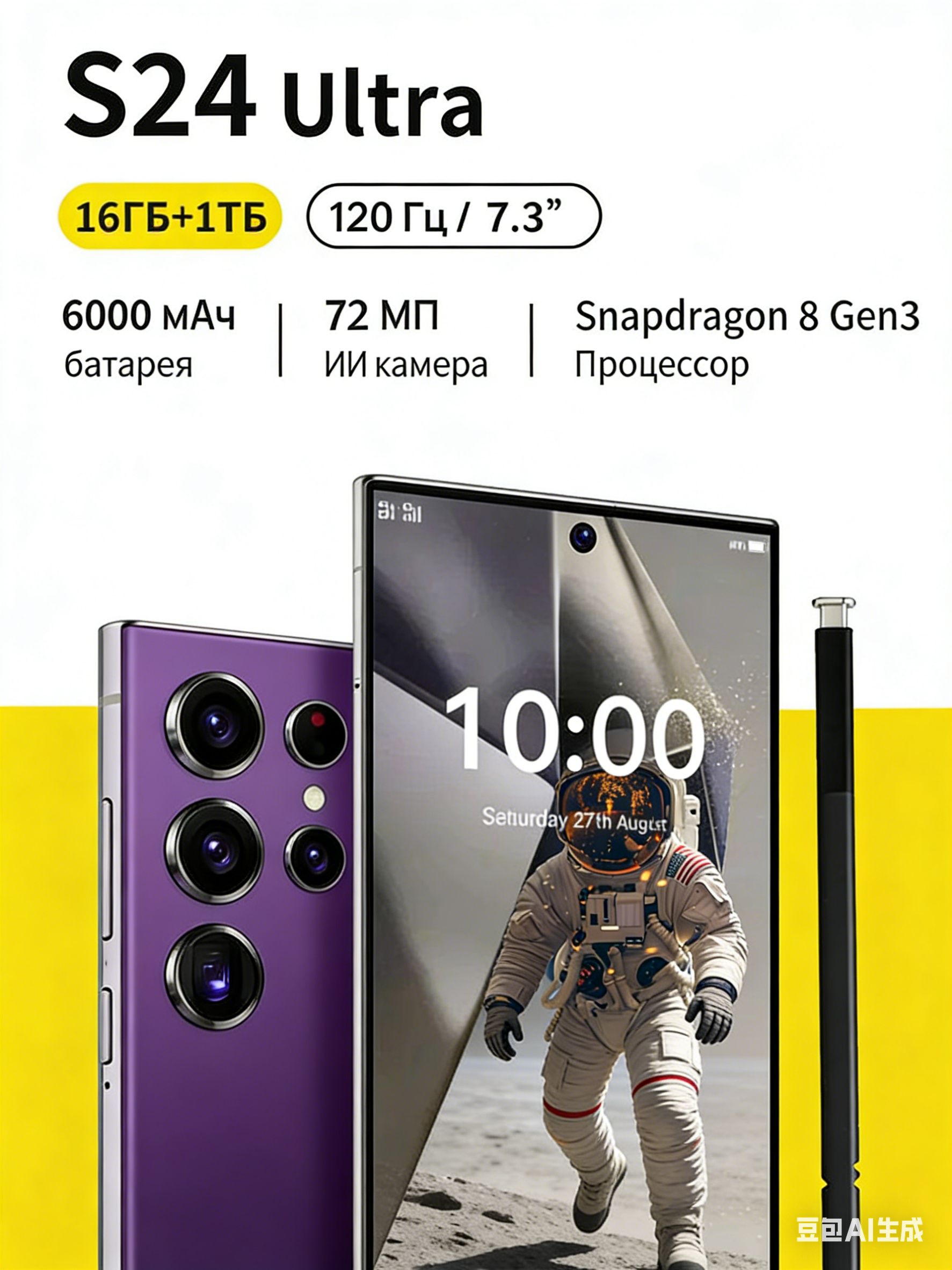 Смартфон S24B 1 ТБ 16 ГБ Фиолетовый 7.2 IPS купить c доставкой на OZON ...