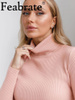 Свитер Женский Feabrate серовато-розовый Полиэстер, размер 44, 46 Без застежки облегающий ...