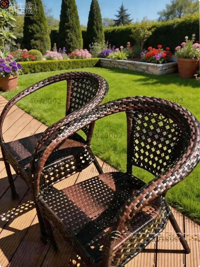 Садовое кресло, Искусственный ротанг (пластик), 45х47х72 см, 2 шт ...