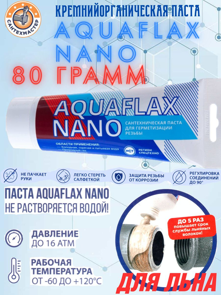 Уплотнительная паста Aquaflax nano тюбик 80 гр. для льна - купить в ...