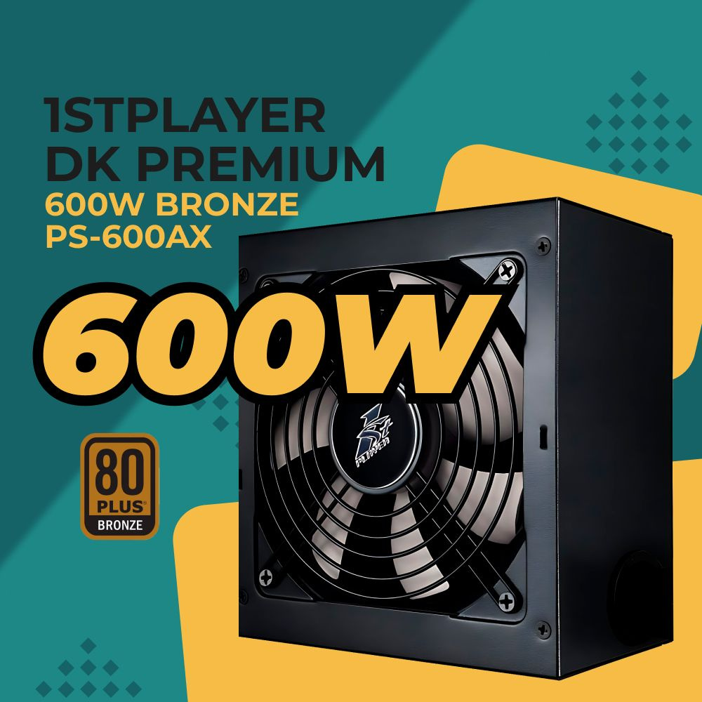 Блок питания для ПК ATX 1STPLAYER DK PREMIUM 600W / ATX 2.4, APFC, 80 ...