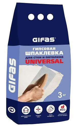 Шпаклевка гипсовая универсальная Gifas Universal шпатлевка 3 кг купить ...