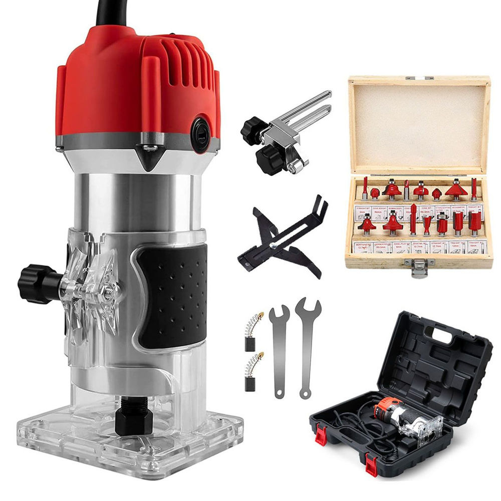 Фрезер электрический 1100Вт , цанга 6.35 мм и 15 фреза по дереву ...