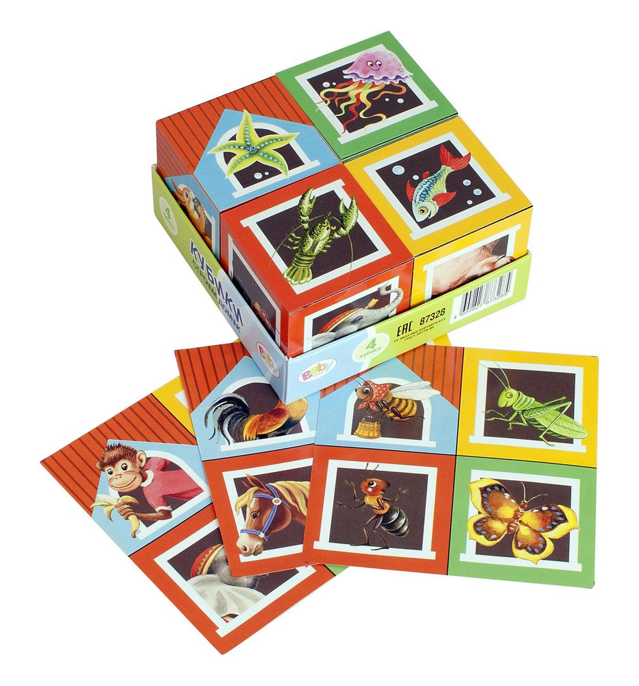 Кубики Step Puzzle Baby Step "Строим домик", 4 штуки (87328) купить на ...