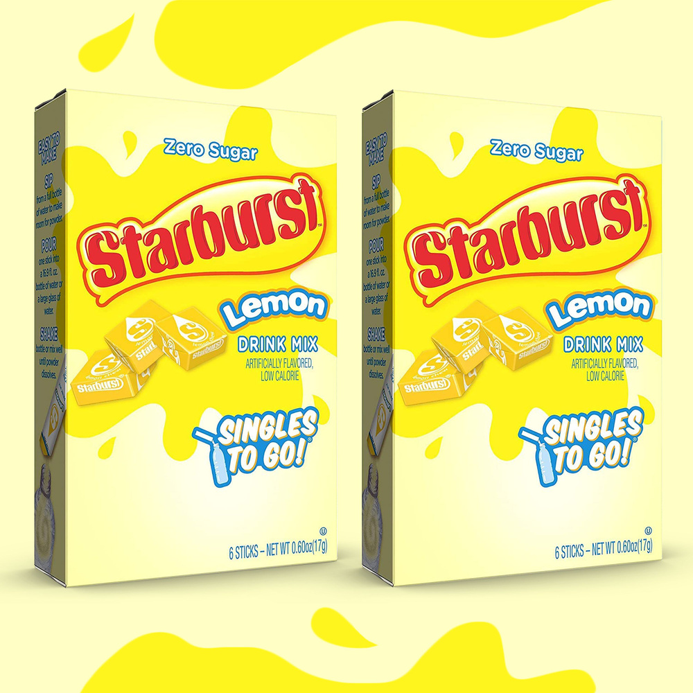 Растворимый напиток Starburst Lemon Без Сахара (Лимон) 2 шт. по 6 ...