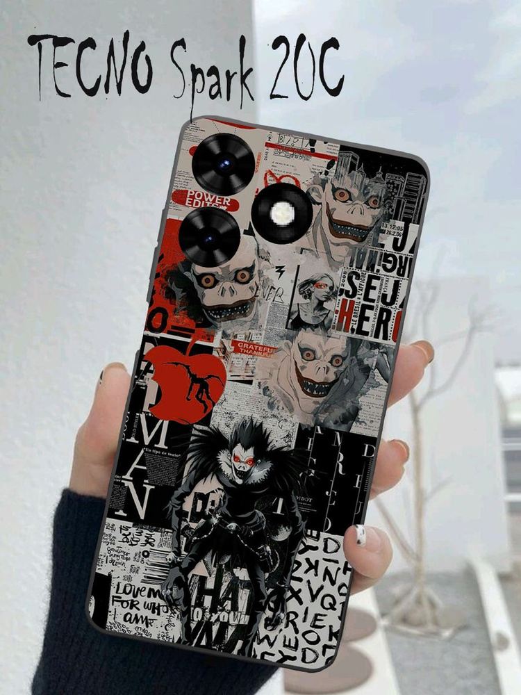 Чехол на Tecno Spark 20c аниме Тетрадь смерти Desu Noto Рюк купить с доставкой по выгодным