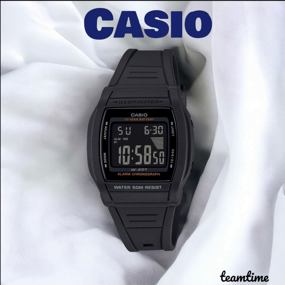 Наручные часы Casio W 201 1b купить на Ozon по низкой цене 1614412457