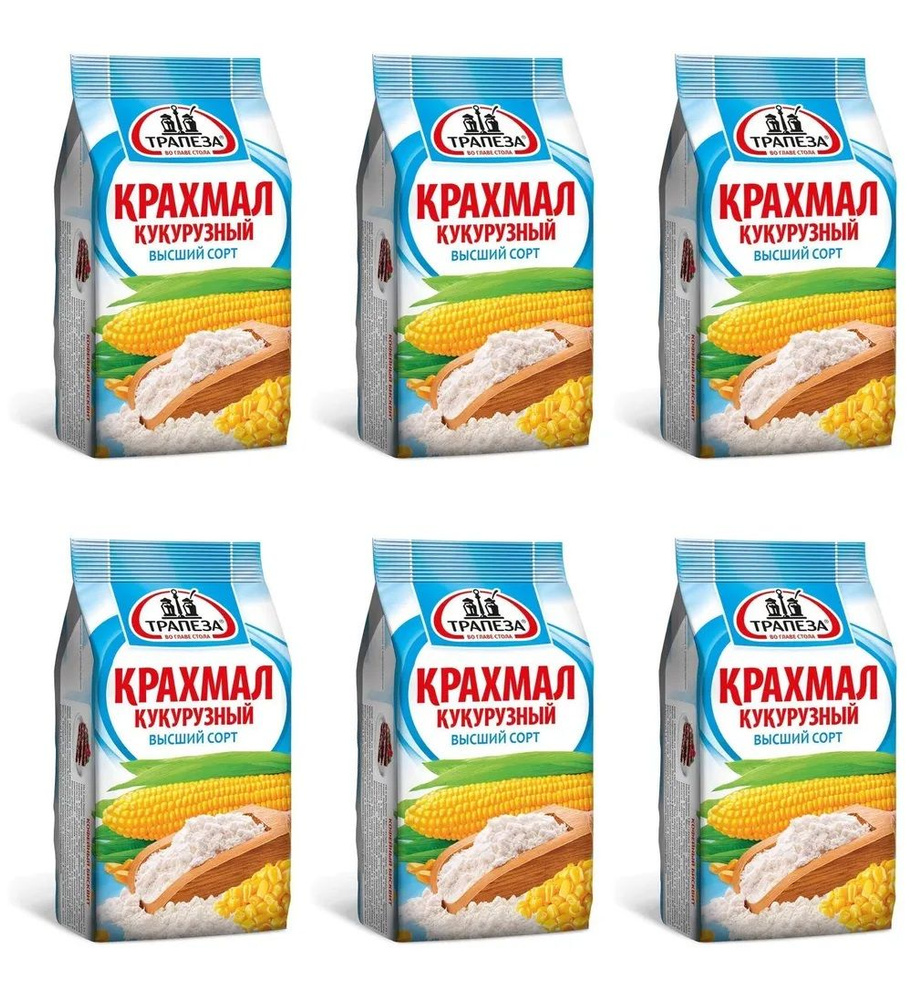 Крахмал кукурузный Трапеза, 6 уп по 150 г - купить с доставкой по ...