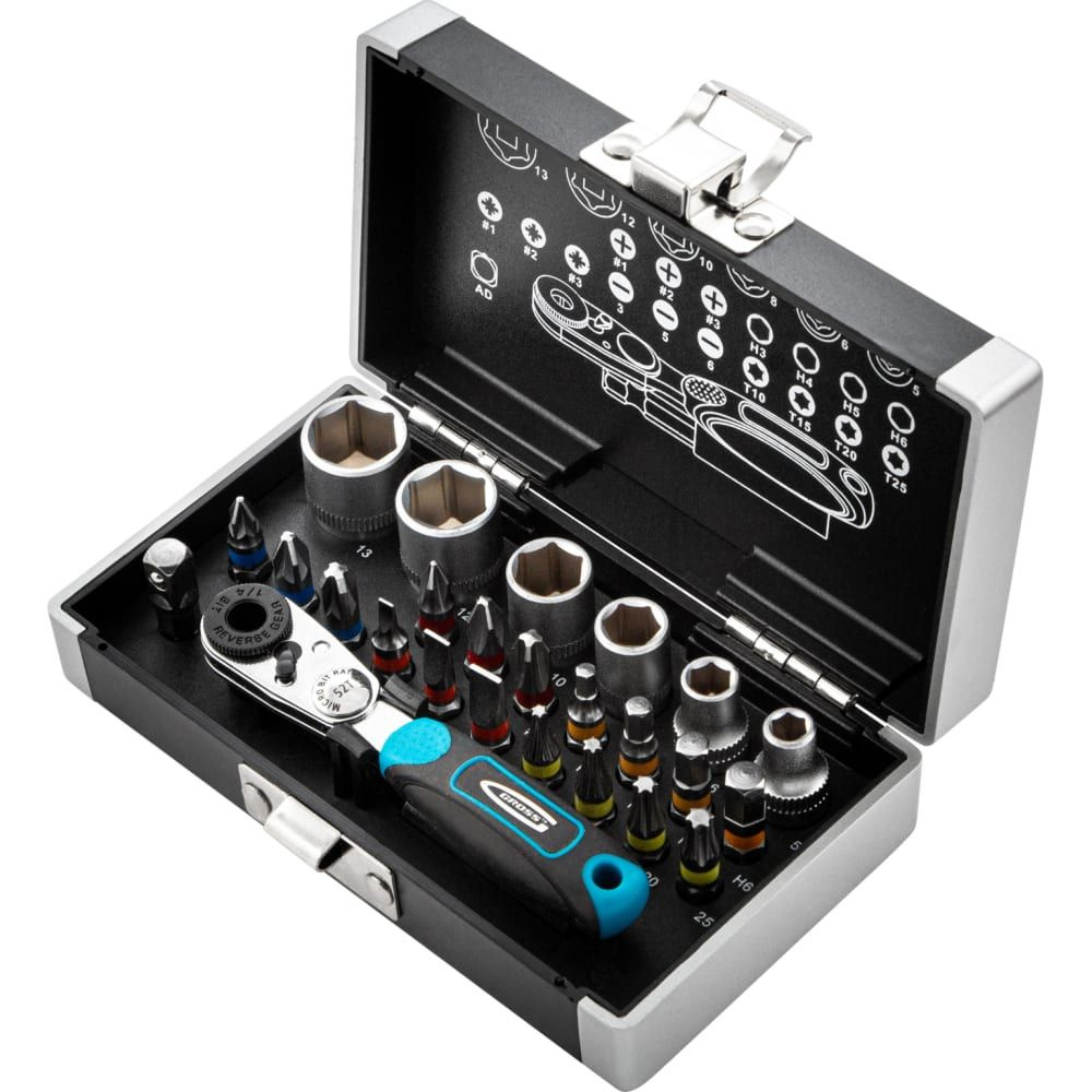 Бит и торцевых головок набор GROSS 11361 - купить с доставкой по ...