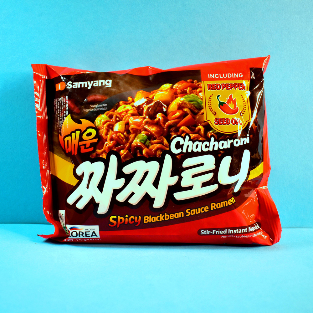 SAMYANG SPICY CHACHARONI / Корейская лапша в остром соусе из черных ...