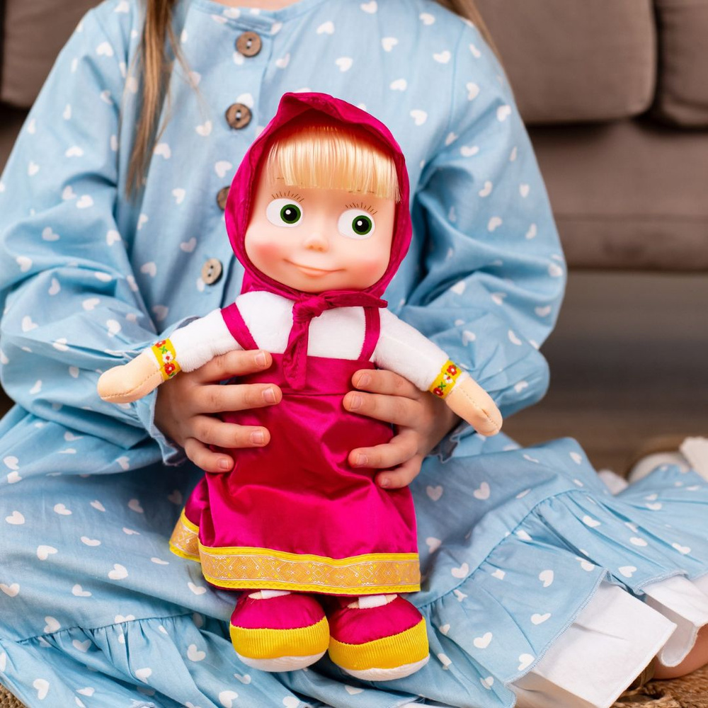 Музыкальная игрушка Маша и медведь набор, мягкая классическая кукла ...