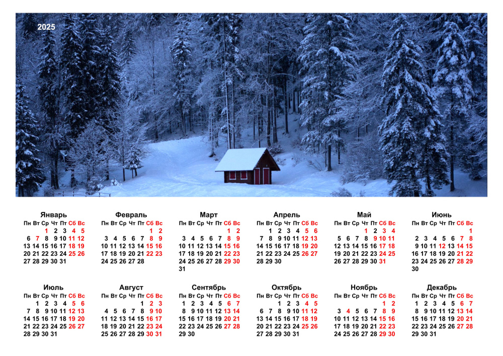 Календарь Зимний лес 2025 купить на OZON по низкой цене (1798474669)