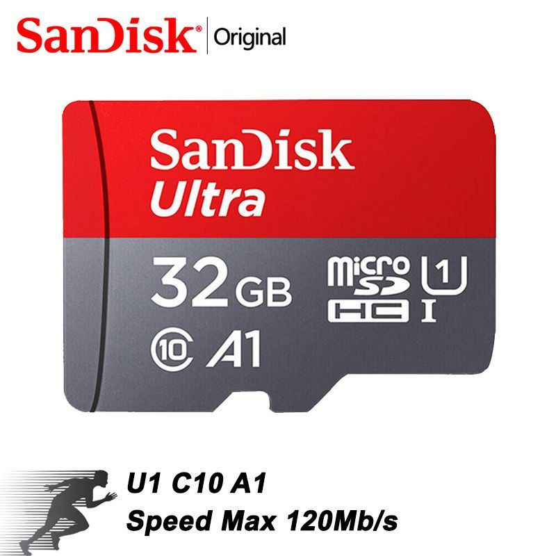 SanDisk 32 ГБ Карта памяти microSD, miniSD Ultra (SDSQUNC-032G), UHS-I U1, Class 10, чтение ...