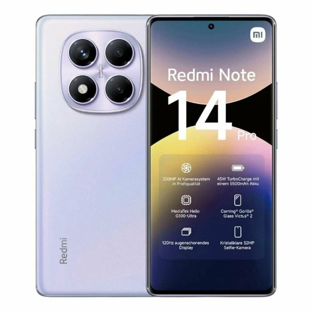 Смартфон Xiaomi Redmi Note 14 Pro 512 ГБ 12 ГБ Фиолетовый OLED/AMOLED 2 SIM купить c доставкой ...