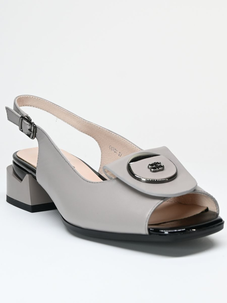 Босоножки Женский Ascalini Стандартный низкий (до 4 см) Натуральная кожа, размер 38 9 Лето ...