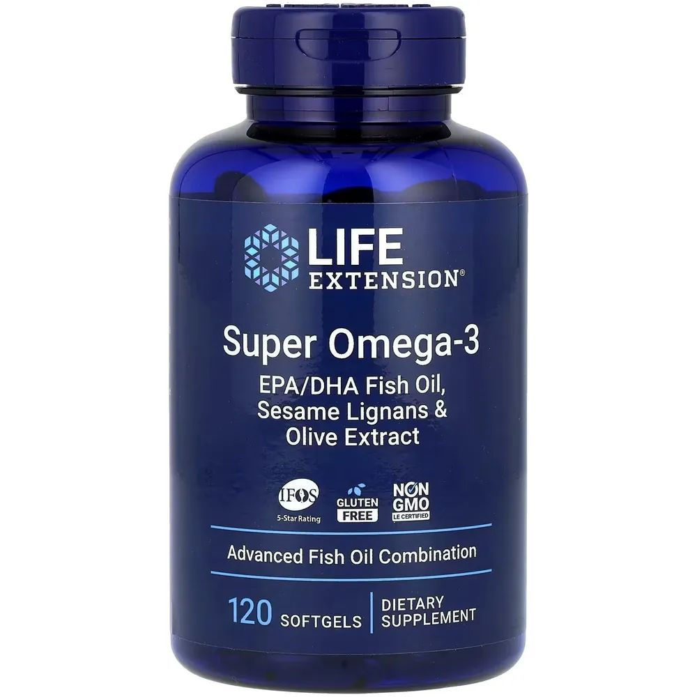 Life Extension Super Omega-3 EPA/DHA Fish Oil, Sesame Lignans & Olive Extract (Enteric Coated ...