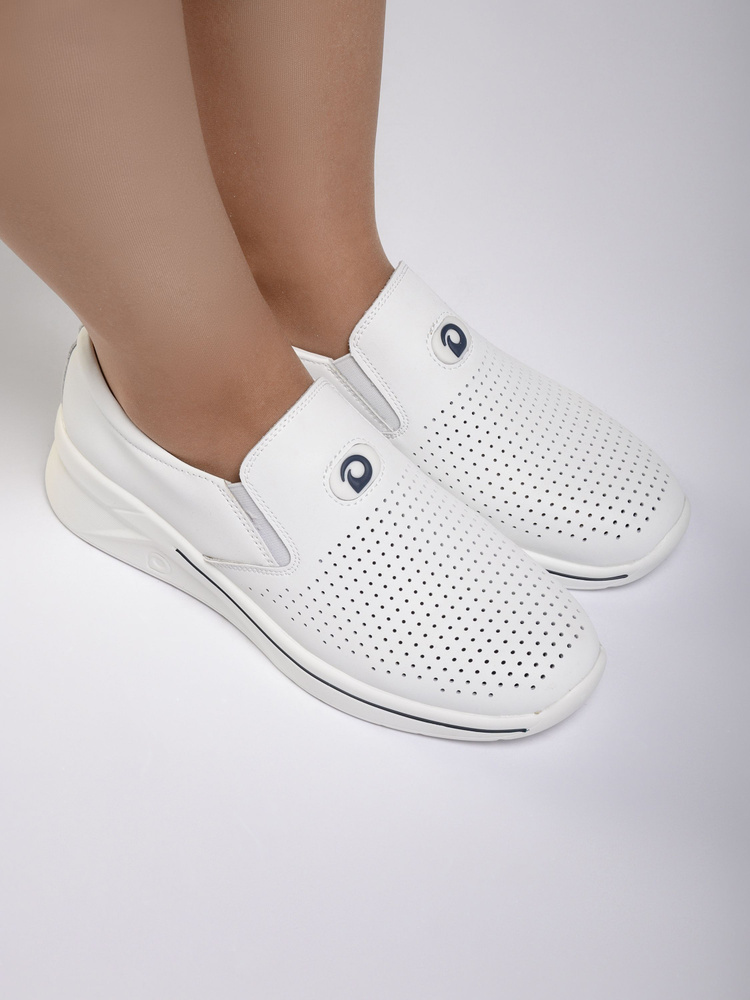 Полуботинки Женский Kari белый, размер 37 Лето G Без застёжки Стандартный средний (до 9 см ...