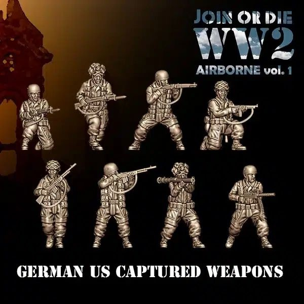 Миниатюры, Bolt Action, Германия десантники, Трофейное оружие США ...