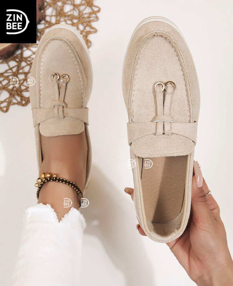 Лоферы Женский ZinBee хаки, размер 36 Демисезон Без застёжки купить c доставкой на OZON по ...