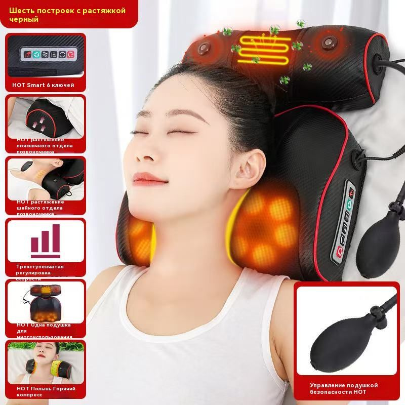 Массажная подушка для шеи, спины и плеч / Электрический роликовый массажер Шиацу для тела купить ...