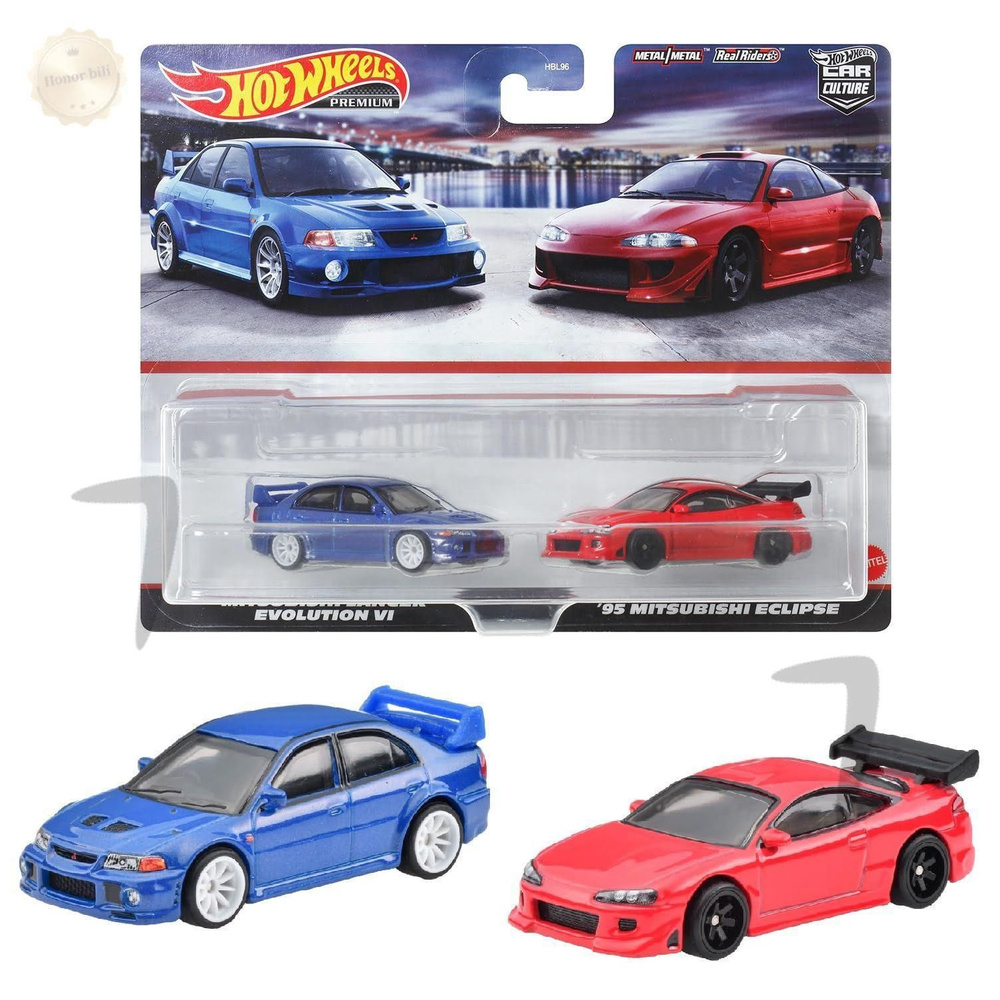 Машинка коллекционная Mattel Hot Wheels Premium 2 Pack HBL96 Mitsubishi Lancer Evolution VI & 95 ...