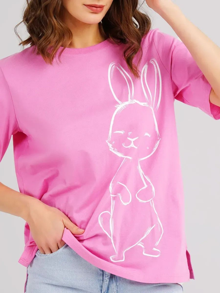 Футболка Женский CLEVER WEAR для дома, для спорта розовый, розовая ...