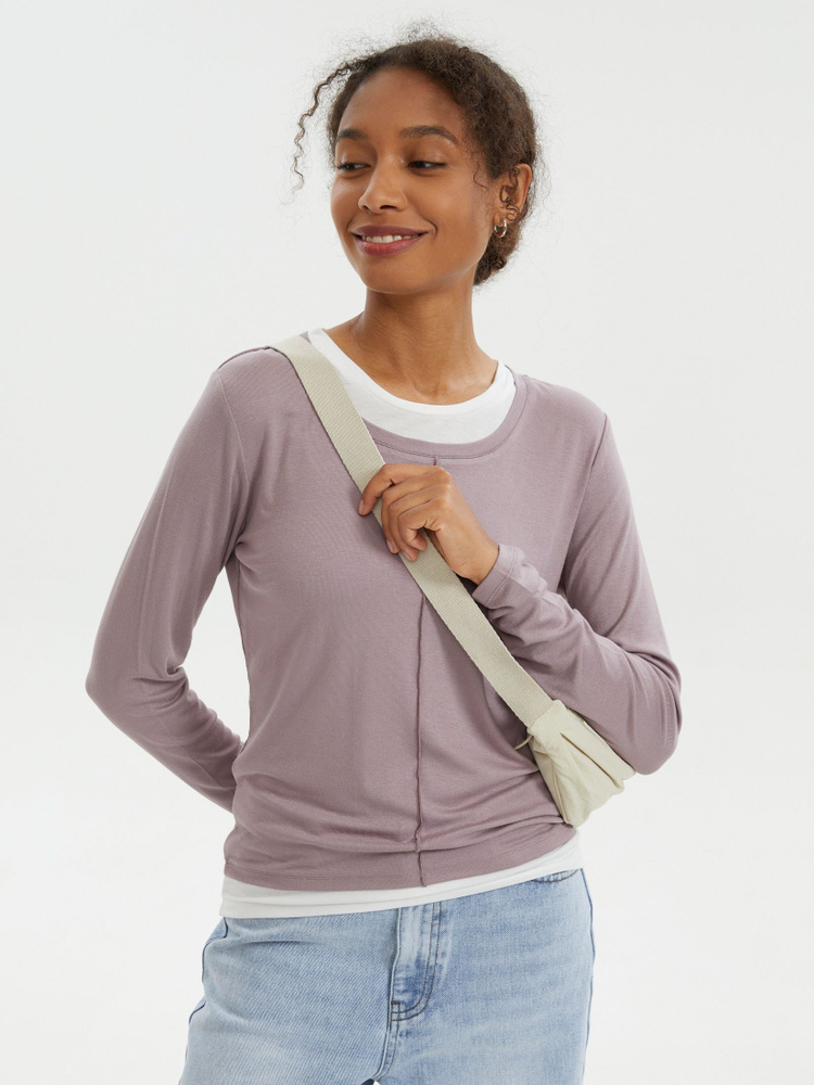 Джемпер Женский nice&easy фиолетовый Вискоза, Эластан, размер 42 Длинный Китай купить c ...