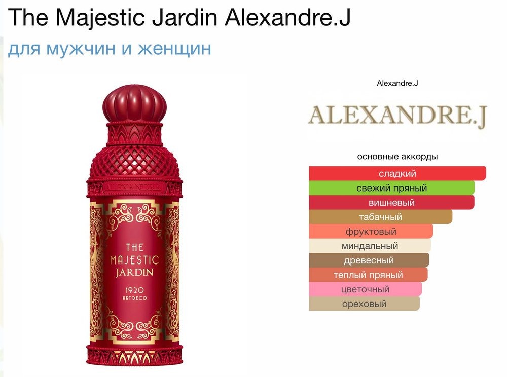 Alexandre.J THE MAJESTIC JARDIN 30ml edp ОТЛИВАНТ купить на OZON по ...