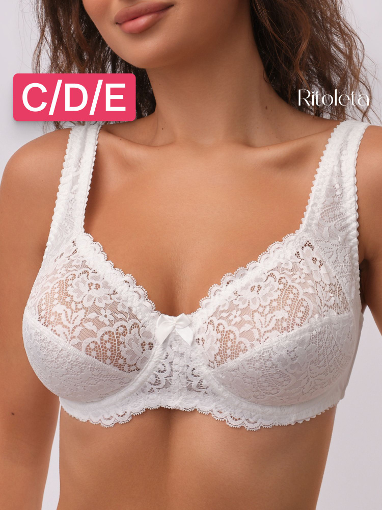 Бюстгальтер Женский Ritoleta на косточках, с мягкой чашкой, размер 85D белый иней Полиамид ...