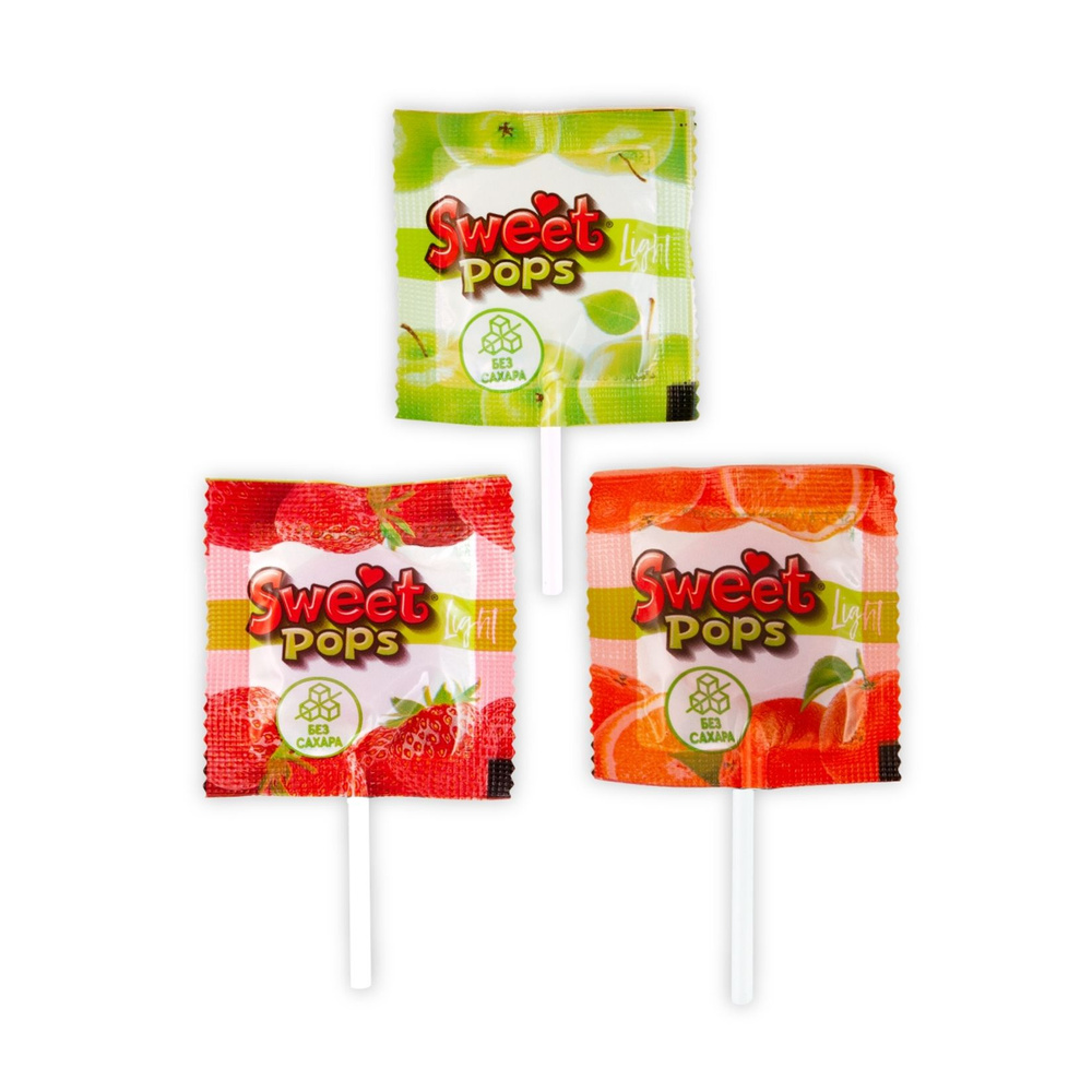 Леденцовая карамель Sweet Pops Light в ассортименте (вкус по наличию ...