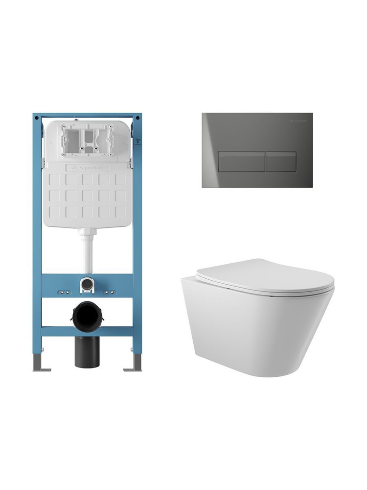 Комплект Aqueduto: Система инсталляции TECNICA Novo, Панель смыва RETANGULO Novo, оружейная ...