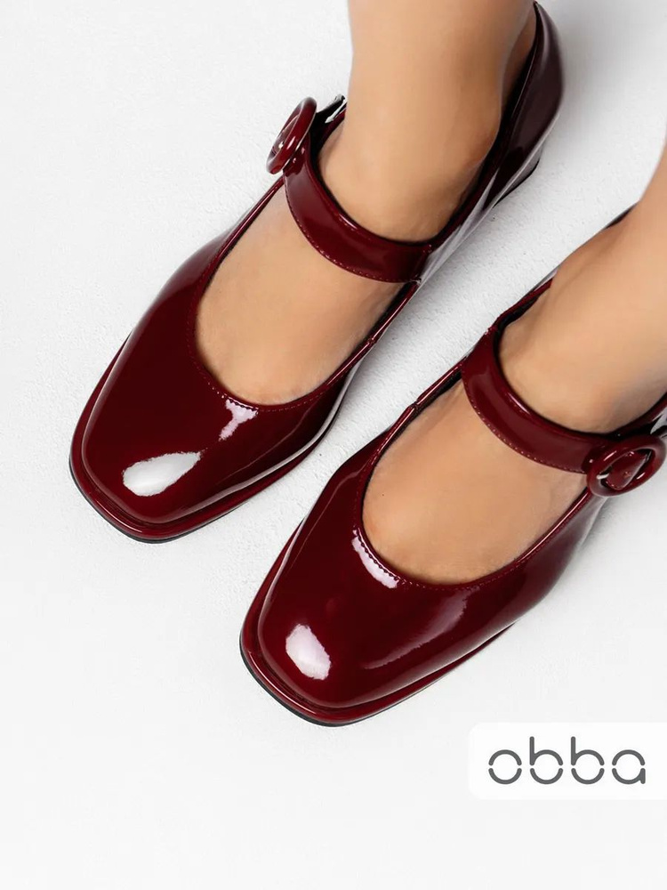 Туфли Женский Obba Искусственный лак, размер 39 Стандартный средний (до 9 см) F Мэри Джейн ...