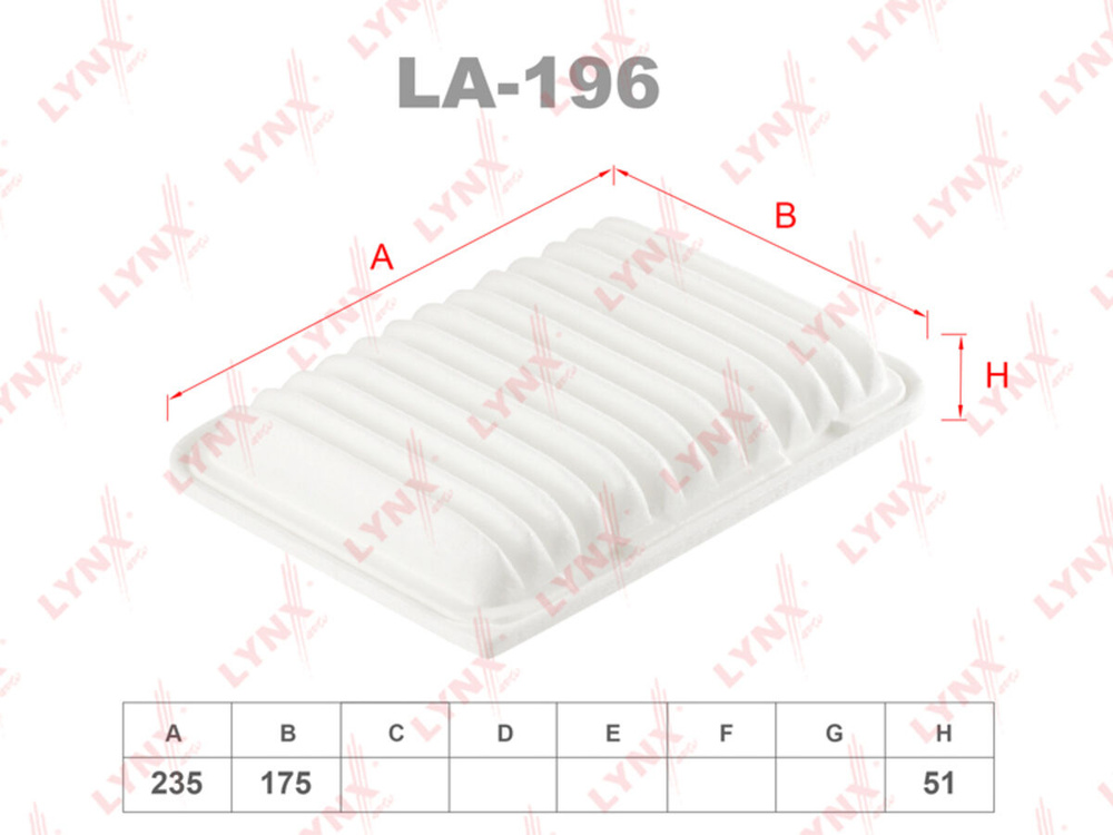 La-196 Фильтр Воздушный Lynxauto (LYNX LA-196) купить на OZON по низкой цене (1615761725)