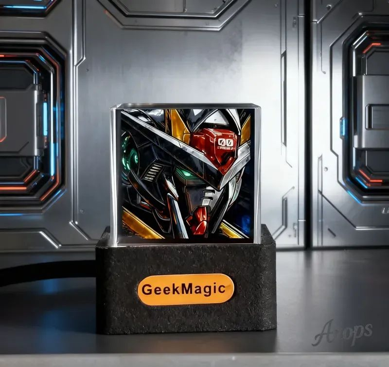 Geekmagic,Голографи,ческий куб, настольными часами, с 3D GIF (Гиф)-анимацией и погодой,Cyber ...