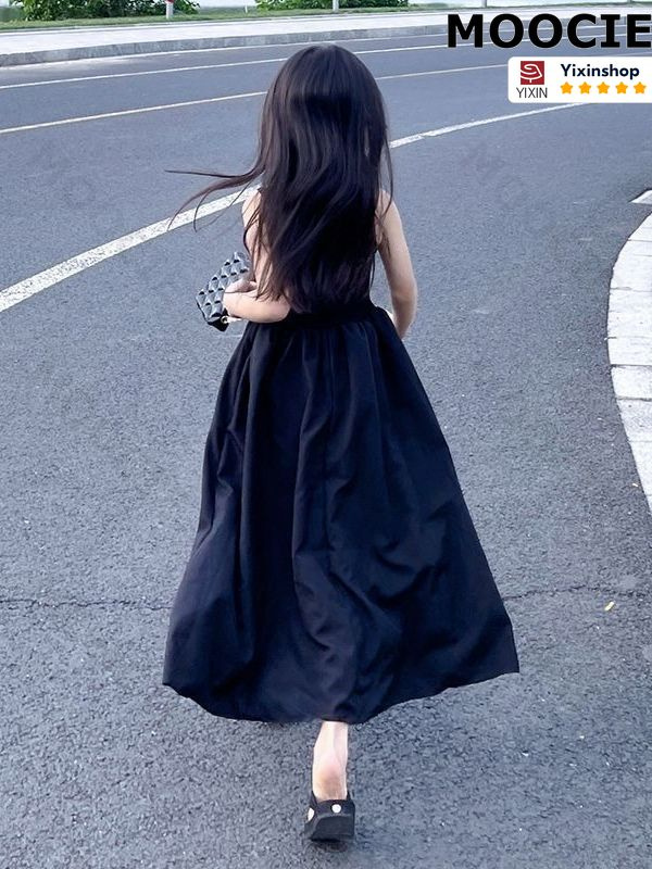 Платье Девочки MOOCIE черный Домашний Без рукавов Политекс Разрезы, Воротник, размер 160 ...