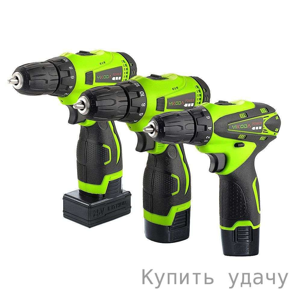 Электрический шуруповерт YIKODA, аккумуляторная литий-ионная дрель 12V 21V купить на OZON по ...