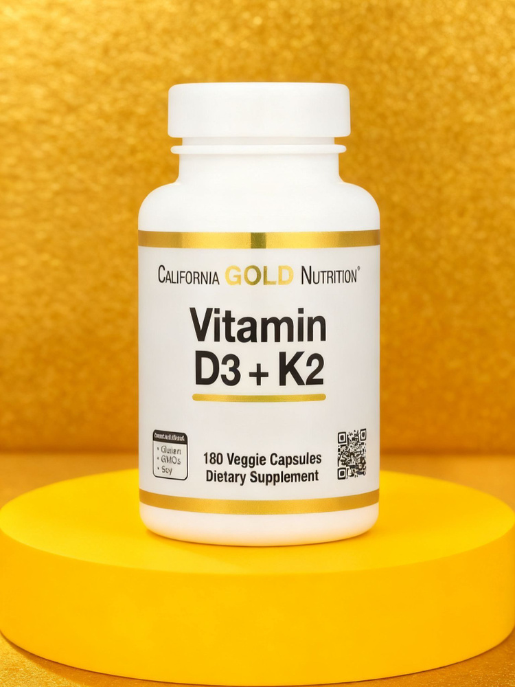 California Gold Nutrition, Витамин D3 + K2, 180 капсул, Vitamin D3 + K2 ...