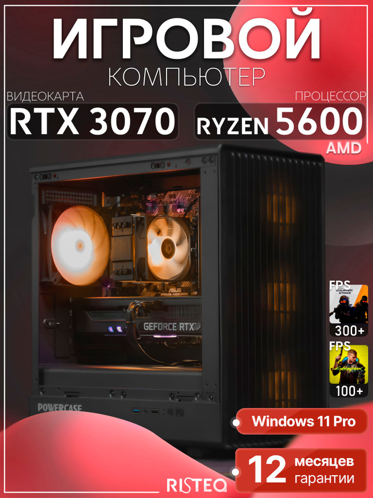 RISTEQ Системный блок (AMD Ryzen 5 5600, RAM 16 ГБ, SSD 256 ГБ, NVIDIA ...